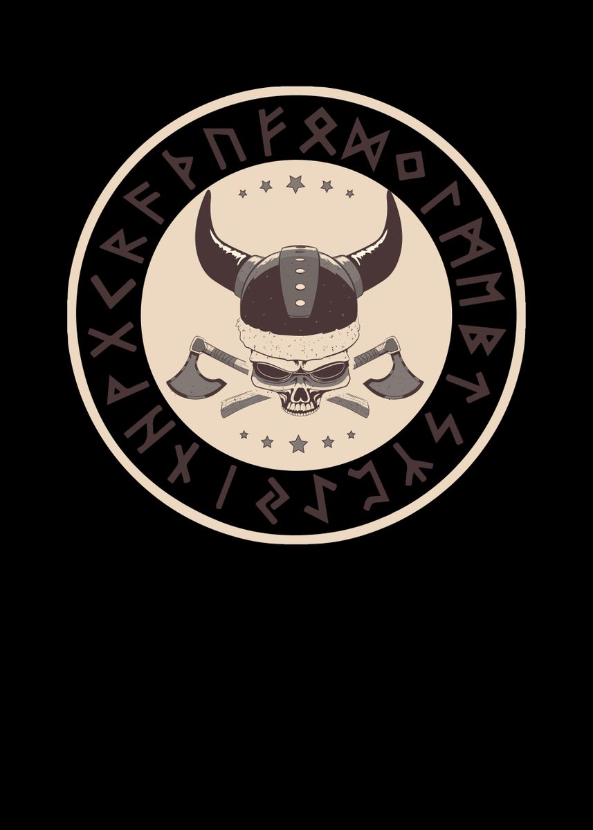 'Big nordic skull' Poster, picture, metal print, paint by Lukes Pixel ...