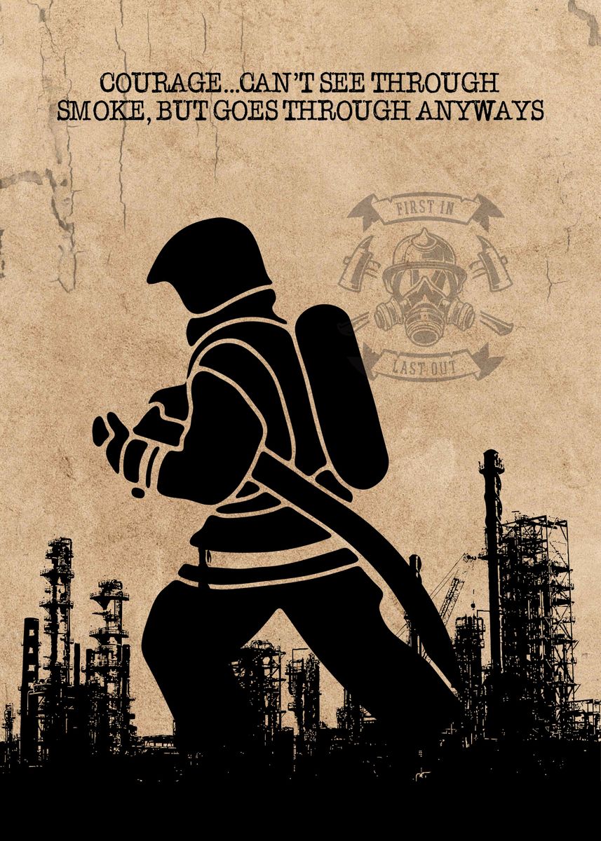 'Firefighter Wall Art Decor' Poster, picture, metal print, paint by ...