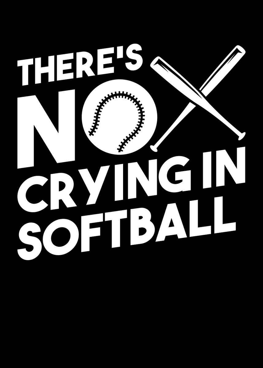 'Softball Softball Racket' Poster, picture, metal print, paint by ...