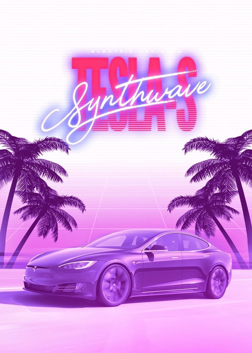 'Tesla Model S' Poster, picture, metal print, paint by Misbahul Munir ...