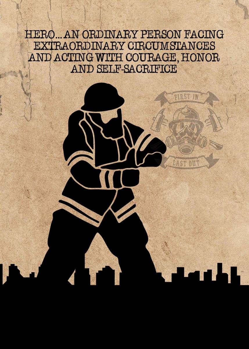 'Firefighter Wall Art Decor' Poster by Decoratier Qwerdenker | Displate
