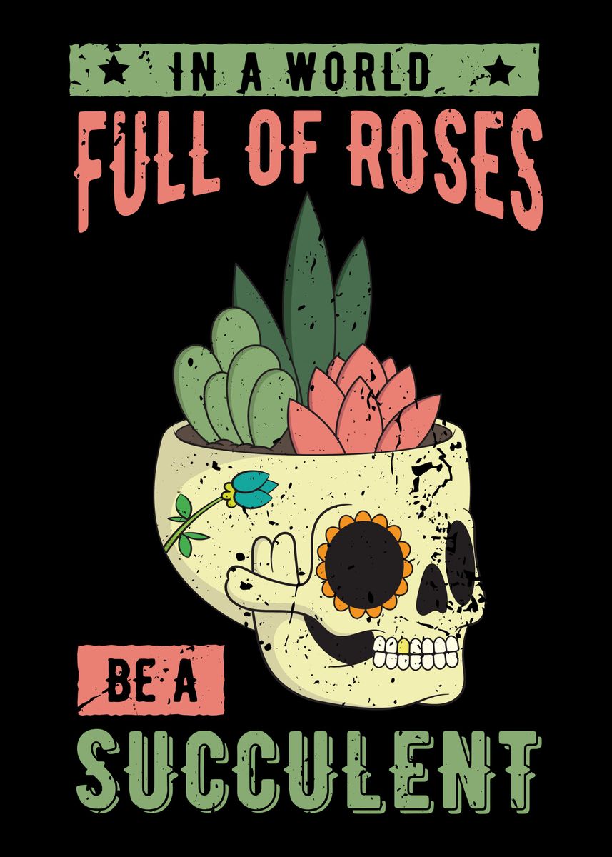 'Succulents Plant Lovern' Poster, picture, metal print, paint by ...