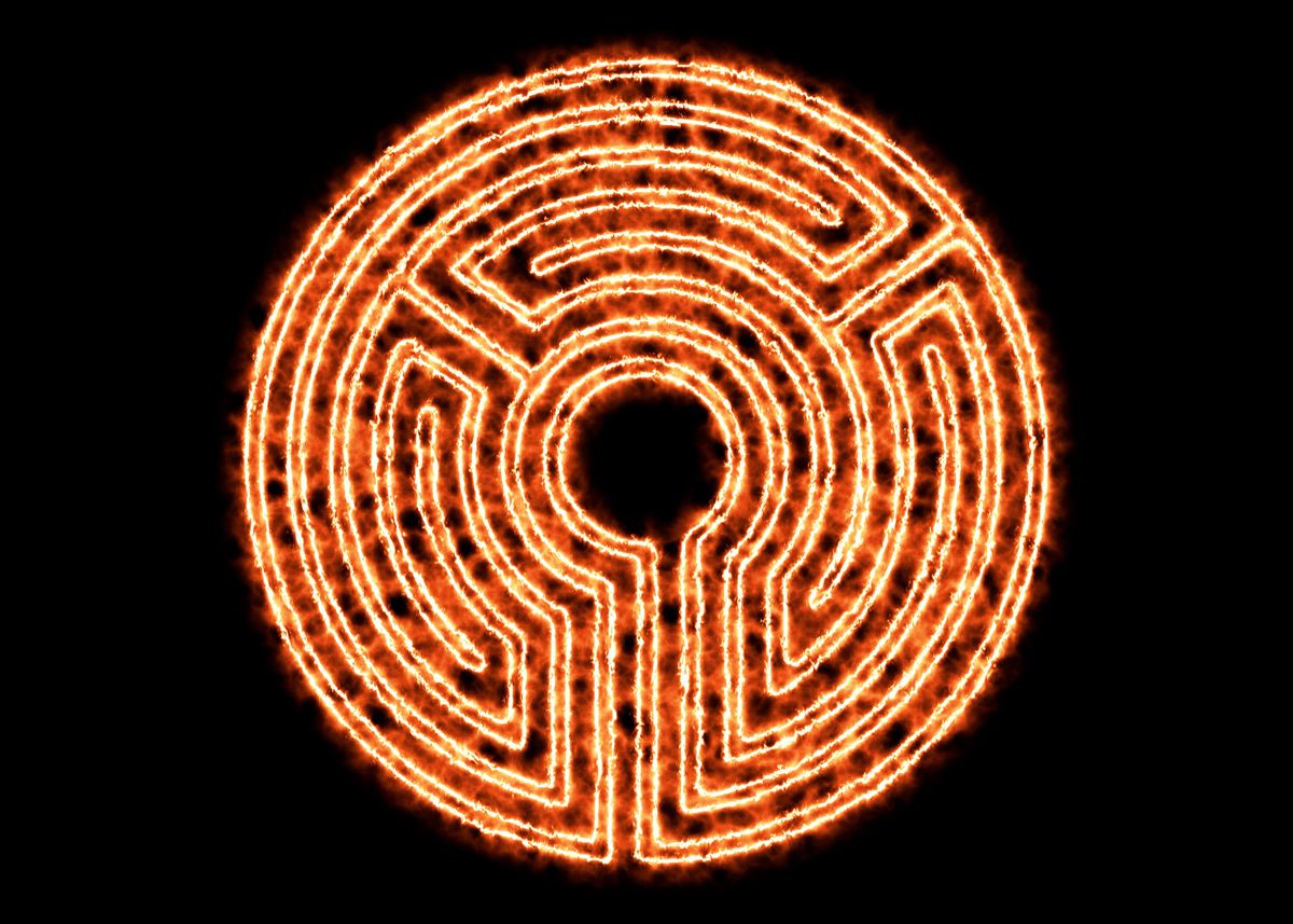 'Fire maze' Poster by happyantsstudio | Displate