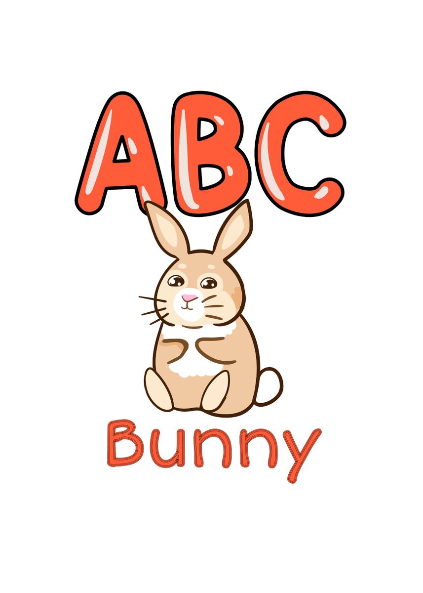 'Alphabet ABC Letter Bunny' Poster, picture, metal print, paint by ...