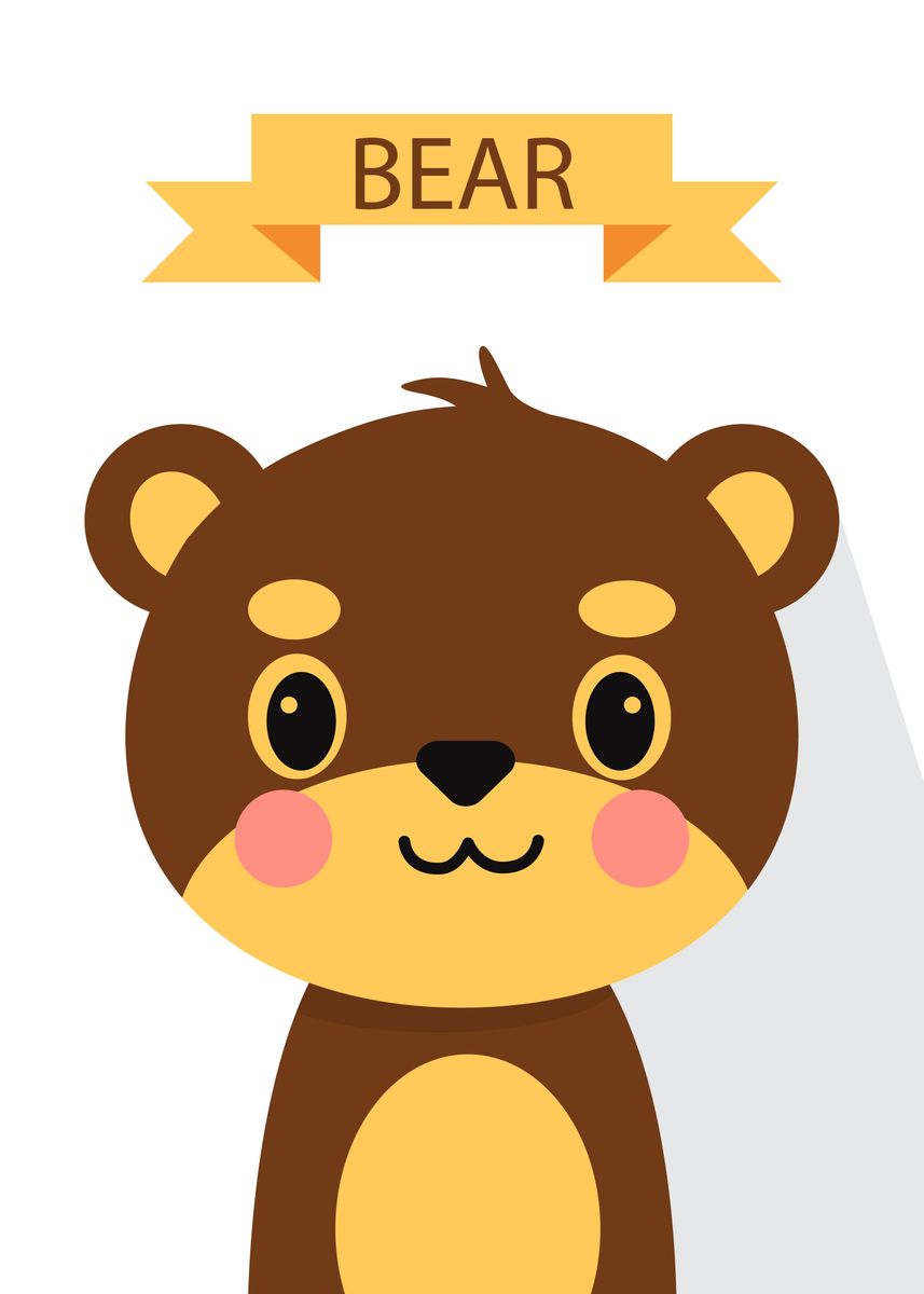 'Cute Bear Portrait poster' Poster, picture, metal print, paint by ...
