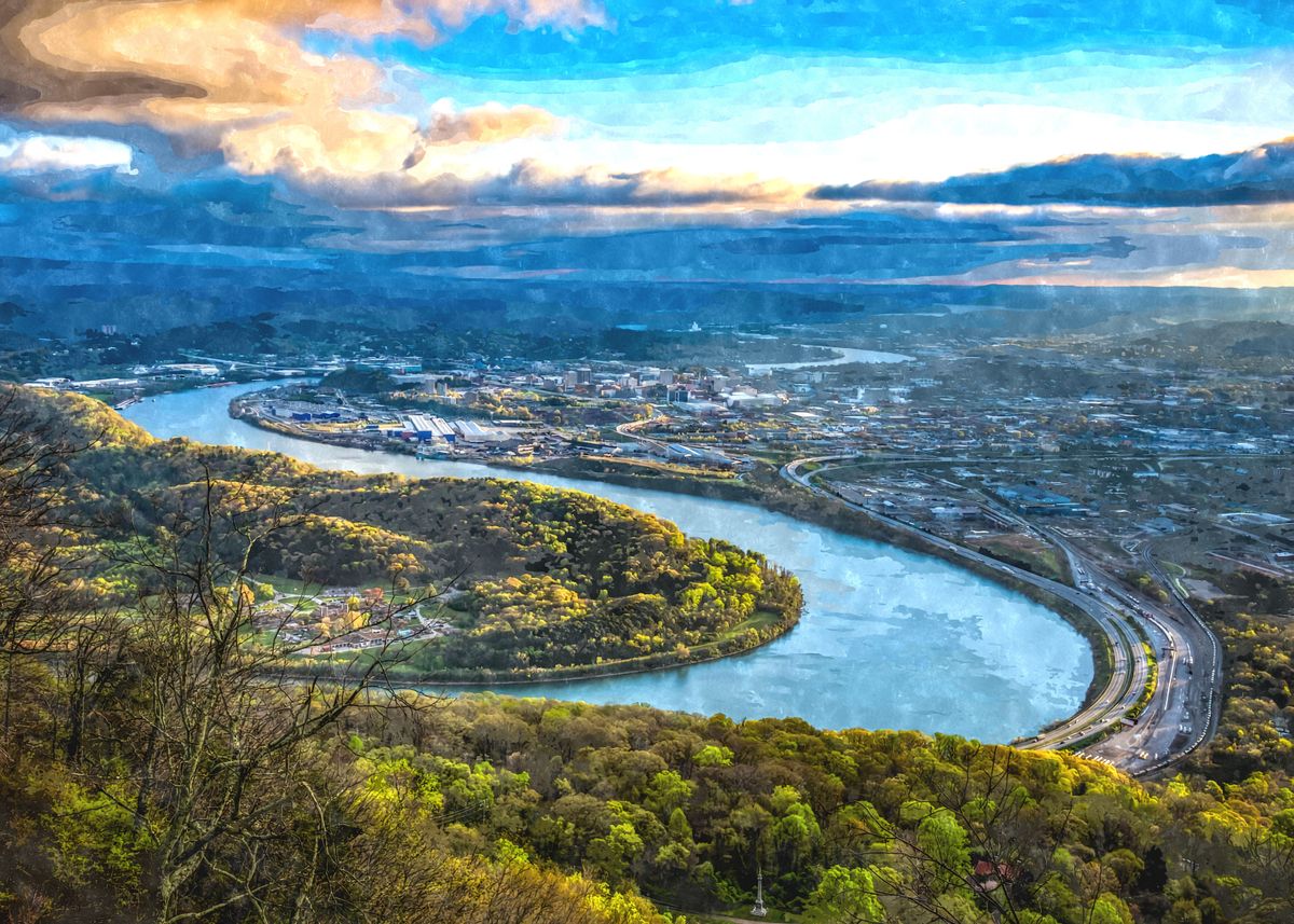 'Chattanooga River' Poster by david pick | Displate