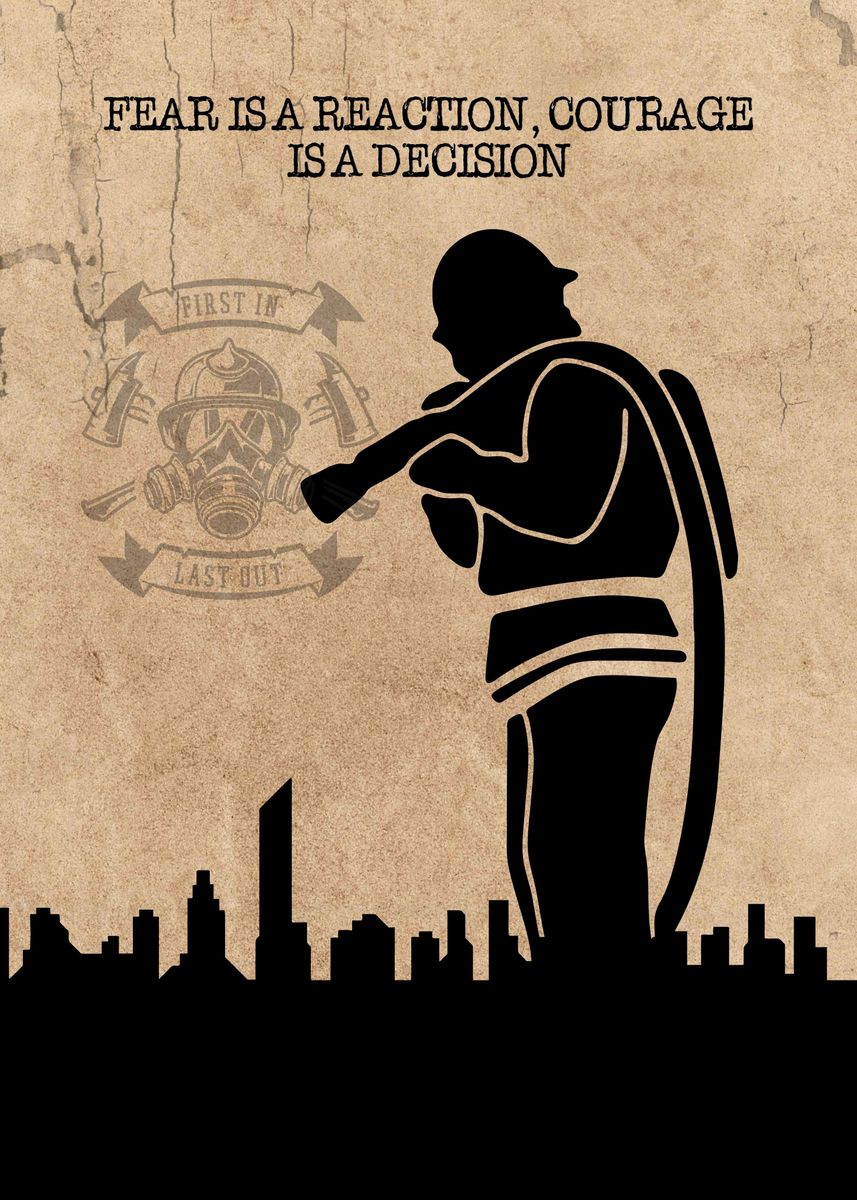 'Firefighter Wall Art Decor' Poster by Decoratier Qwerdenker | Displate