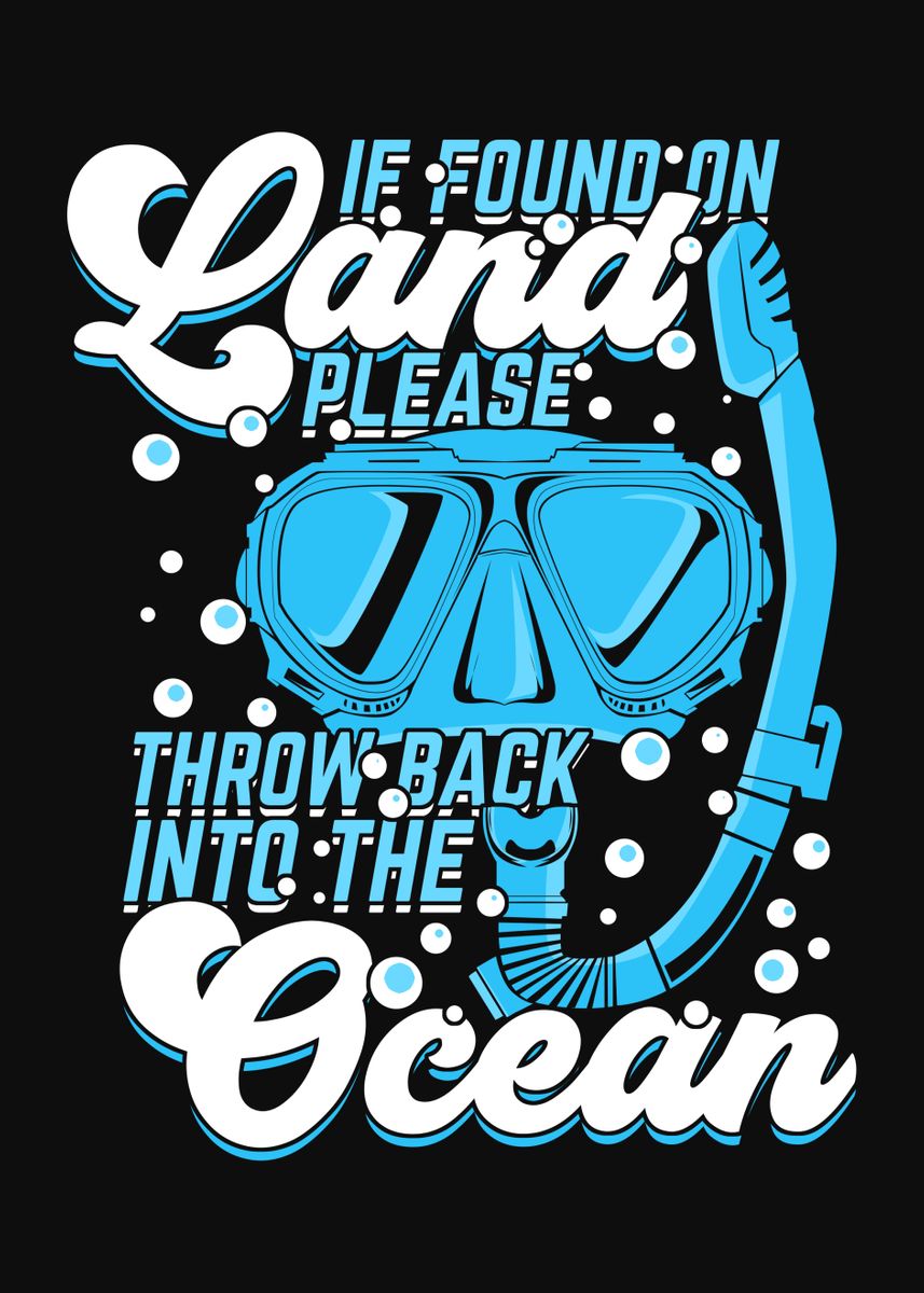 'Scuba Diving Diver Design' Poster, picture, metal print, paint by ...