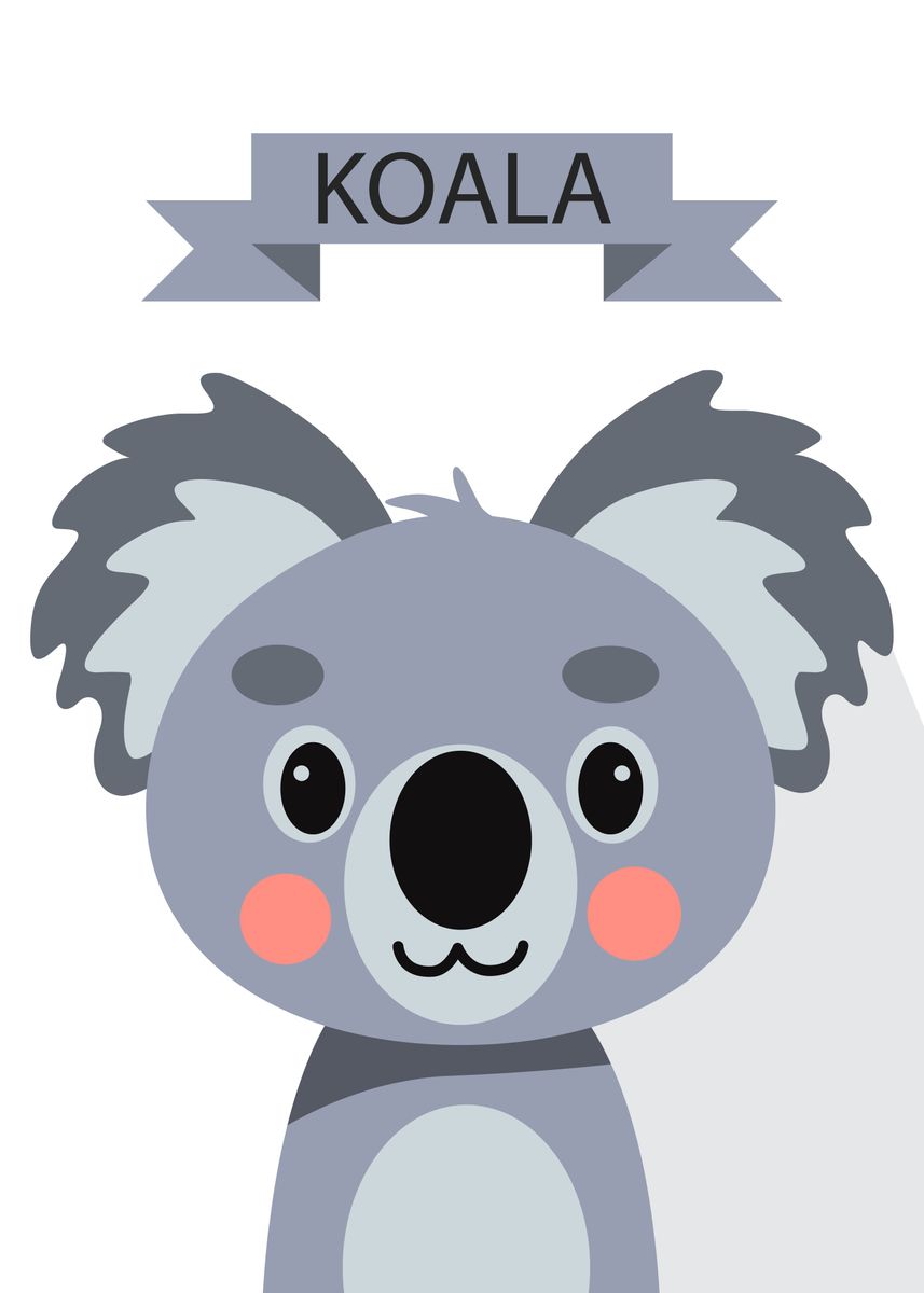 'Cute Koala Portrait Poster' Poster, picture, metal print, paint by ...