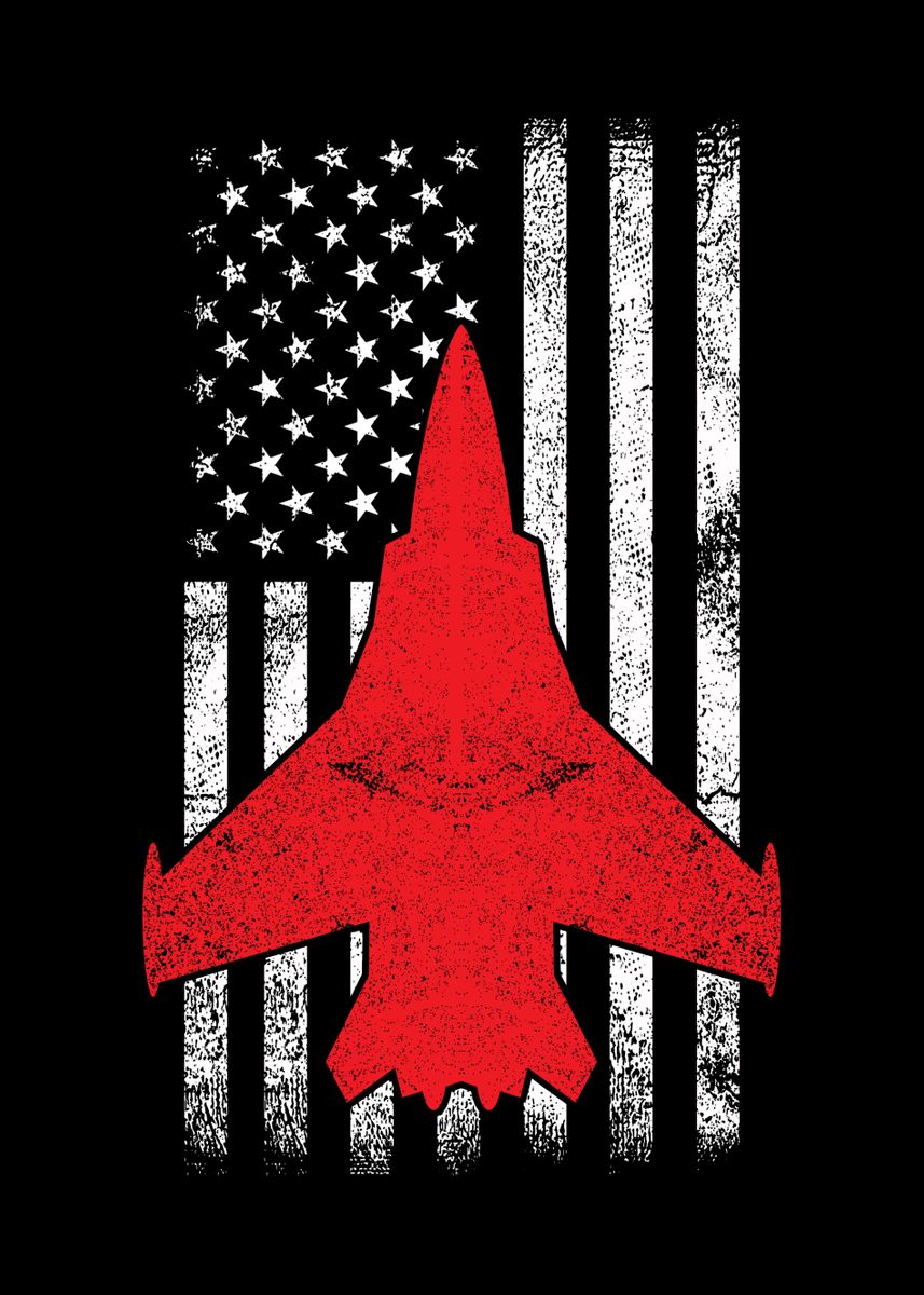 'USA Jet Pilot US Flag' Poster by schmugo | Displate