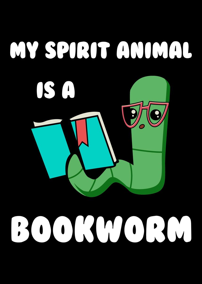 'Book Bookworm Gift Idea' Poster, picture, metal print, paint by Hexor ...