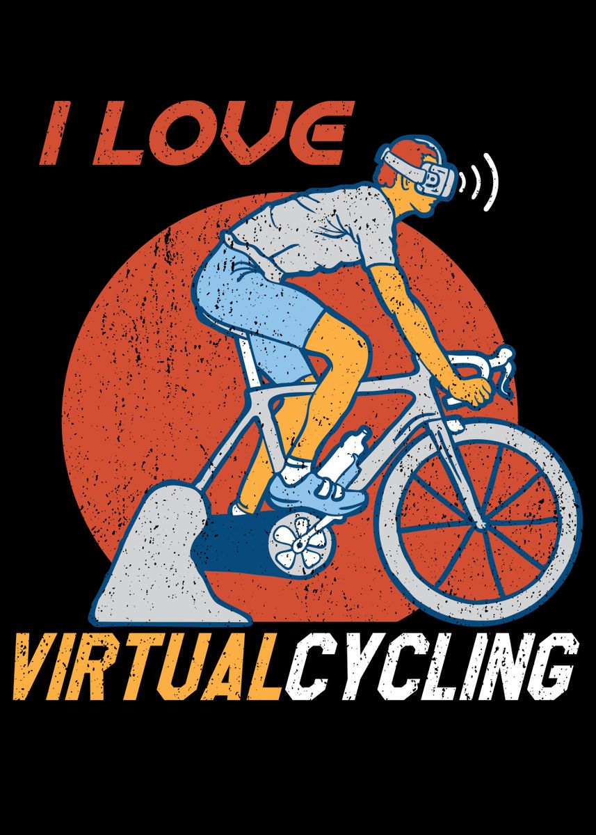 'Virtual Cycling Retro' Poster by StonerPlates | Displate