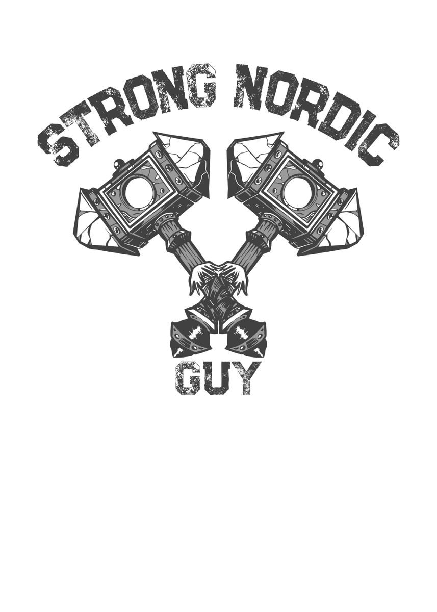 'Strong nordic guy' Poster, picture, metal print, paint by Lukes Pixel ...