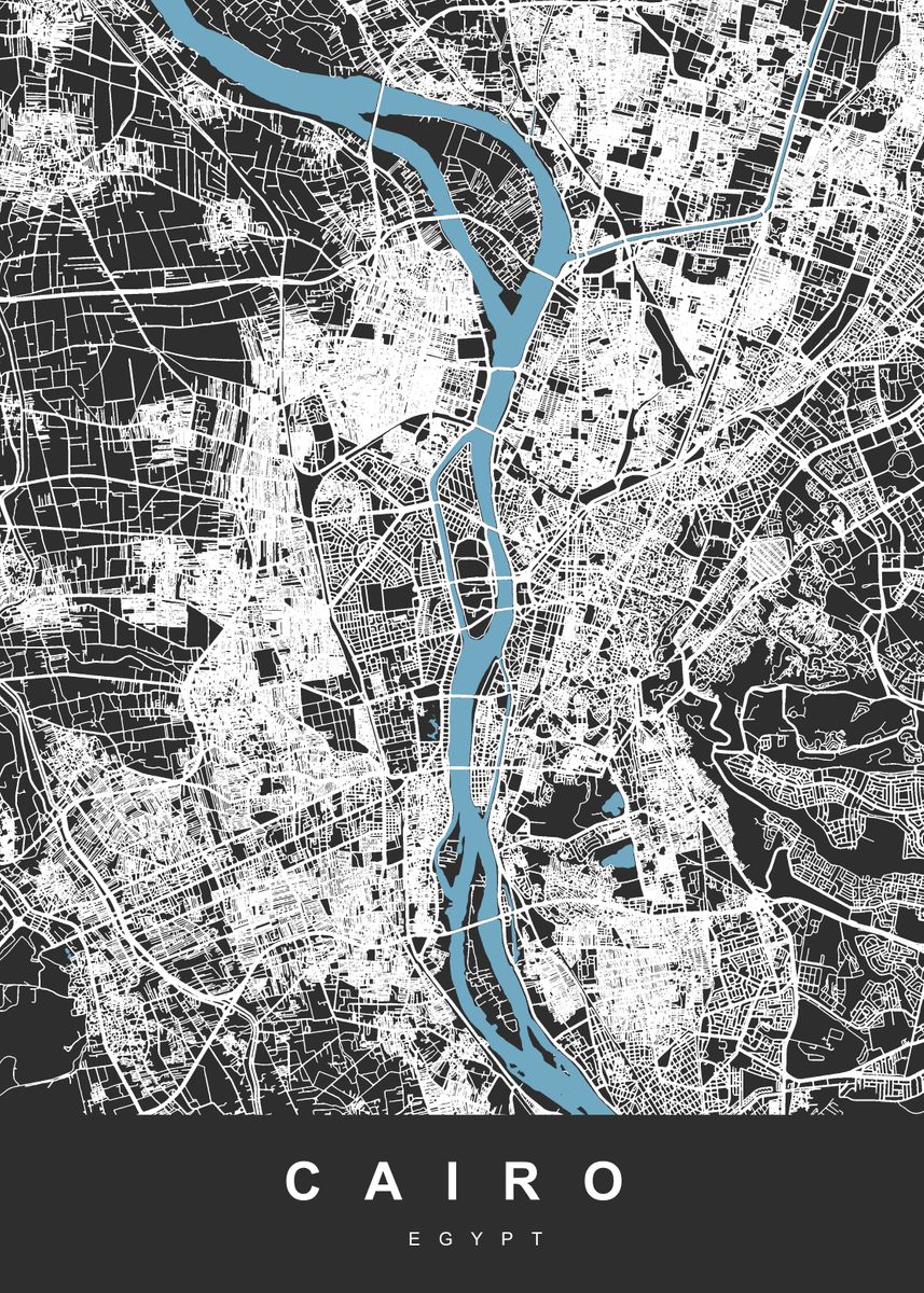 'CAIRO City Map Egypt' Poster by UrbanMaps | Displate