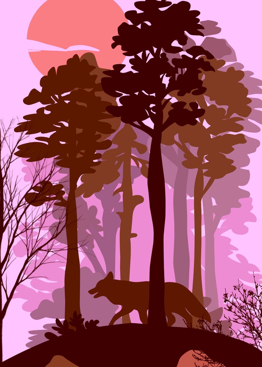 'The Red wolf' Poster, picture, metal print, paint by AL Picaso | Displate