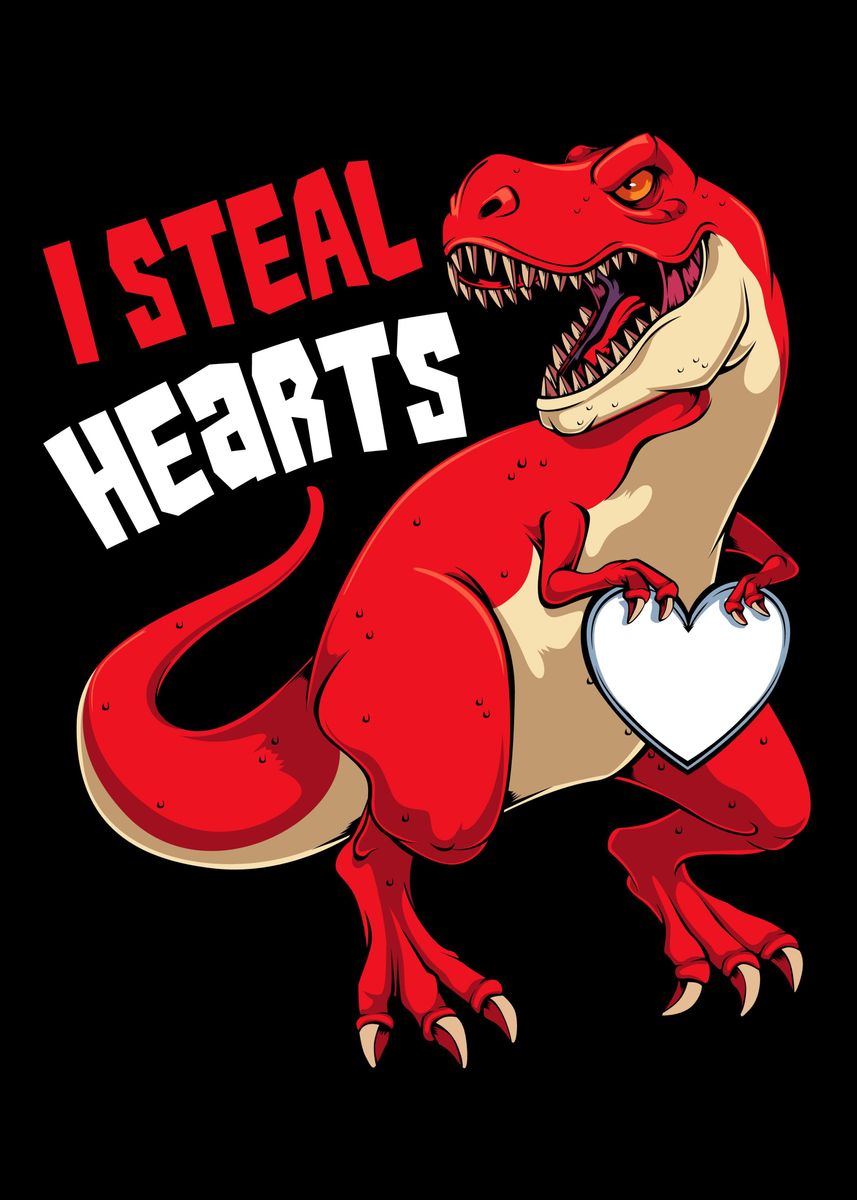 'Dino Dinosaur Valentine' Poster by SWAYSHIRT | Displate