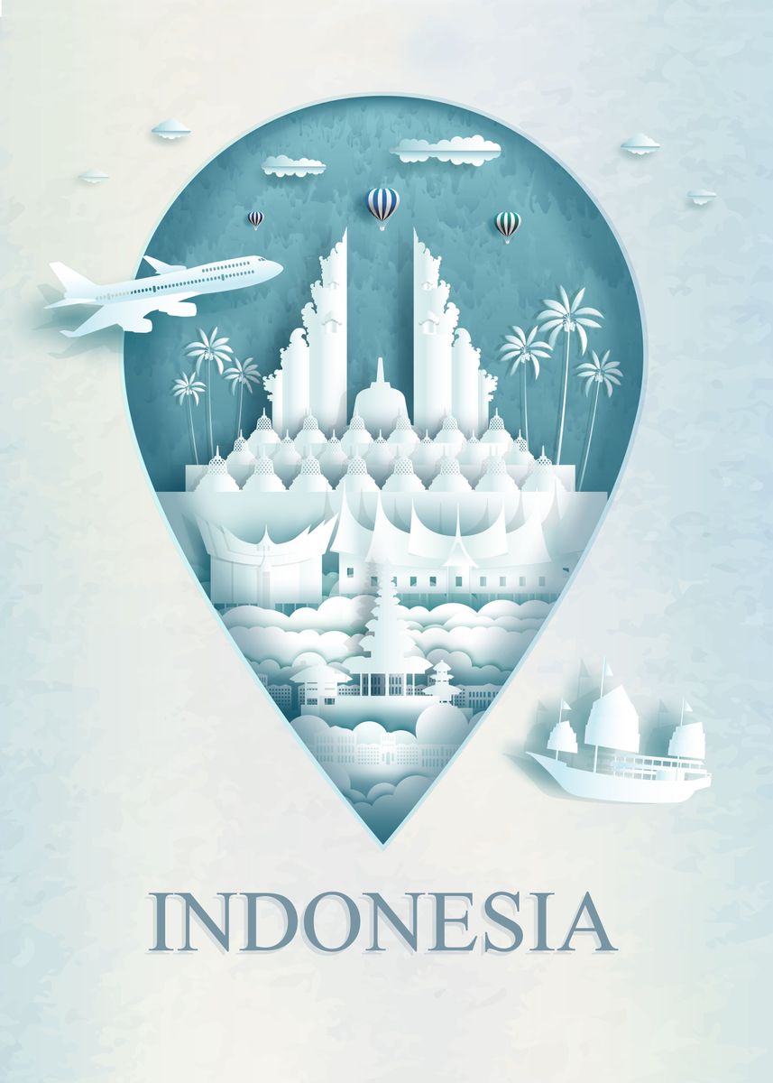 'Cultural Indonesia Travel' Poster by Metal Art | Displate