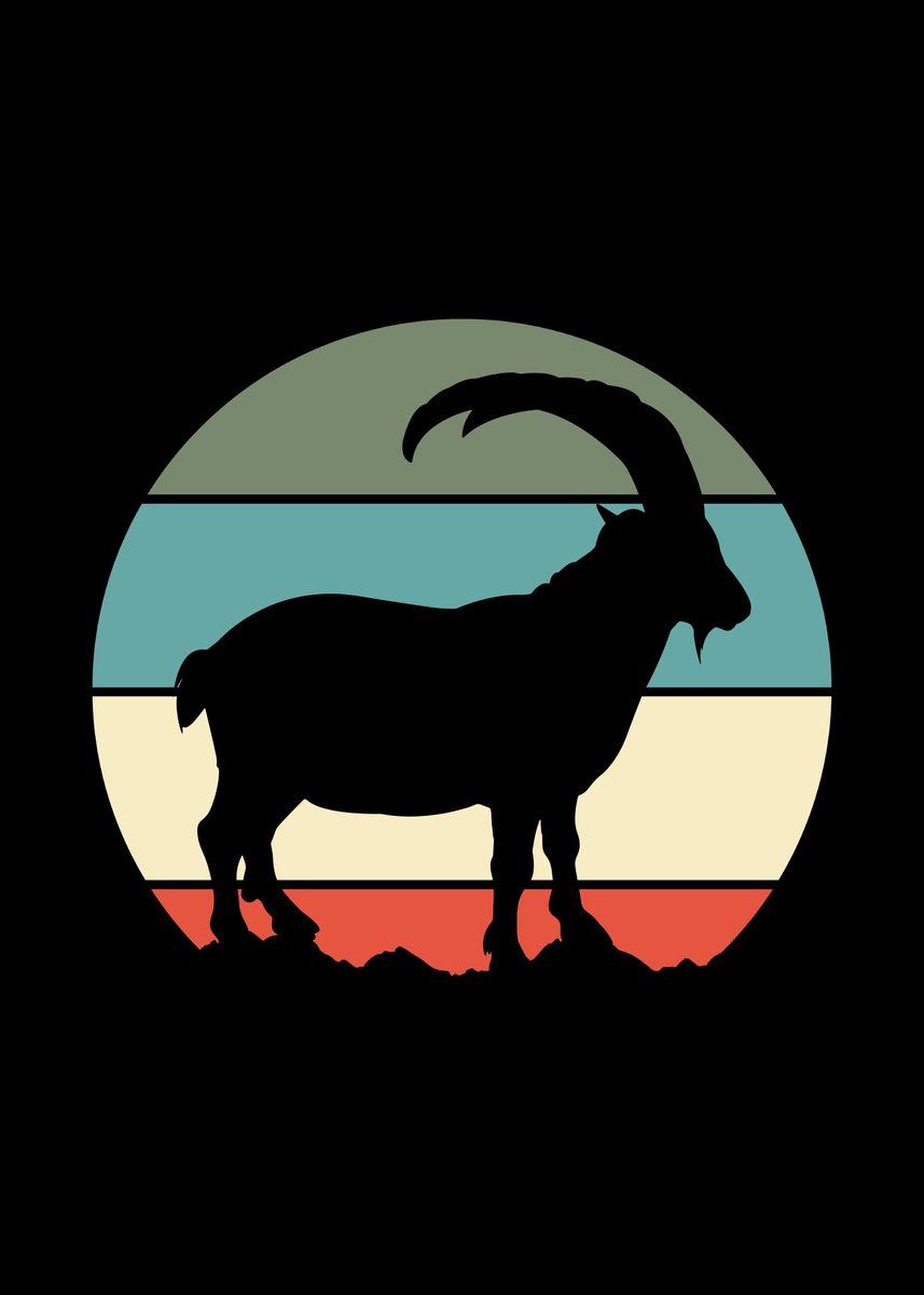 'goat' Poster, picture, metal print, paint by Mealla | Displate