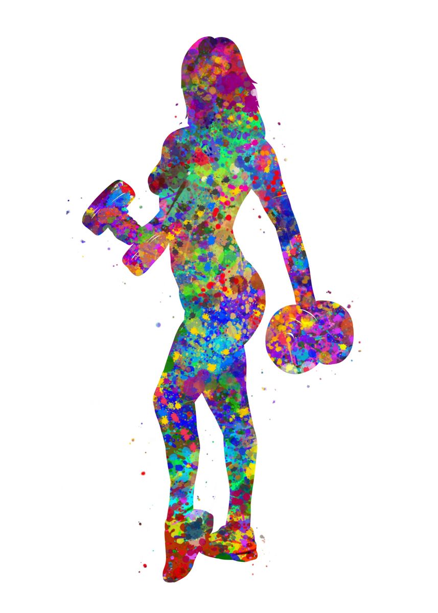 'Weightlifter fitness girl' Poster, picture, metal print, paint by ...