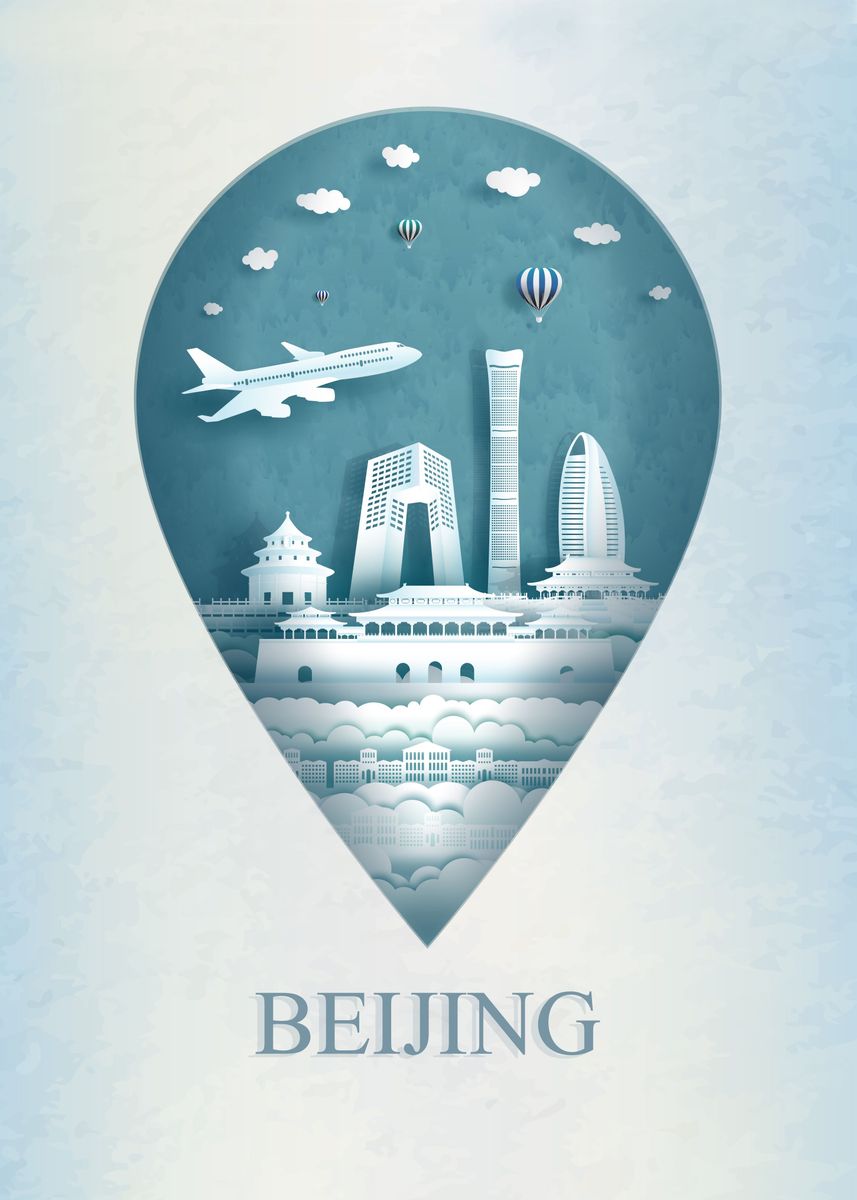 'Beijing China Landmark' Poster by Metal Art | Displate