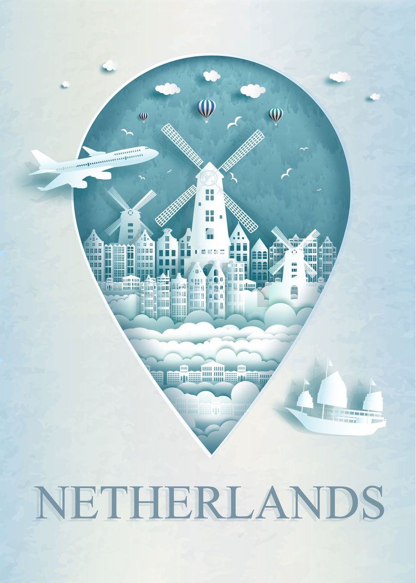 'Netherlands Travel' Poster by Metal Art | Displate