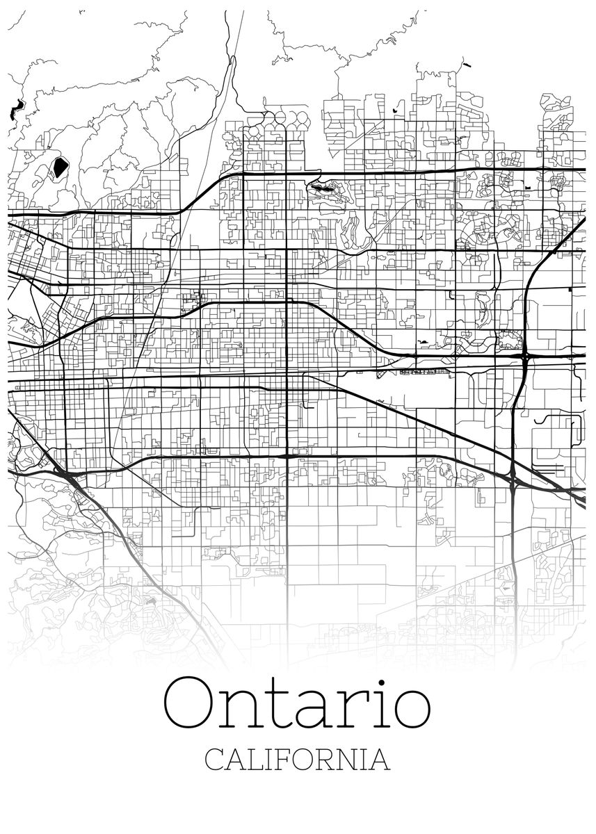 'Ontario California map' Poster by RelDesign | Displate