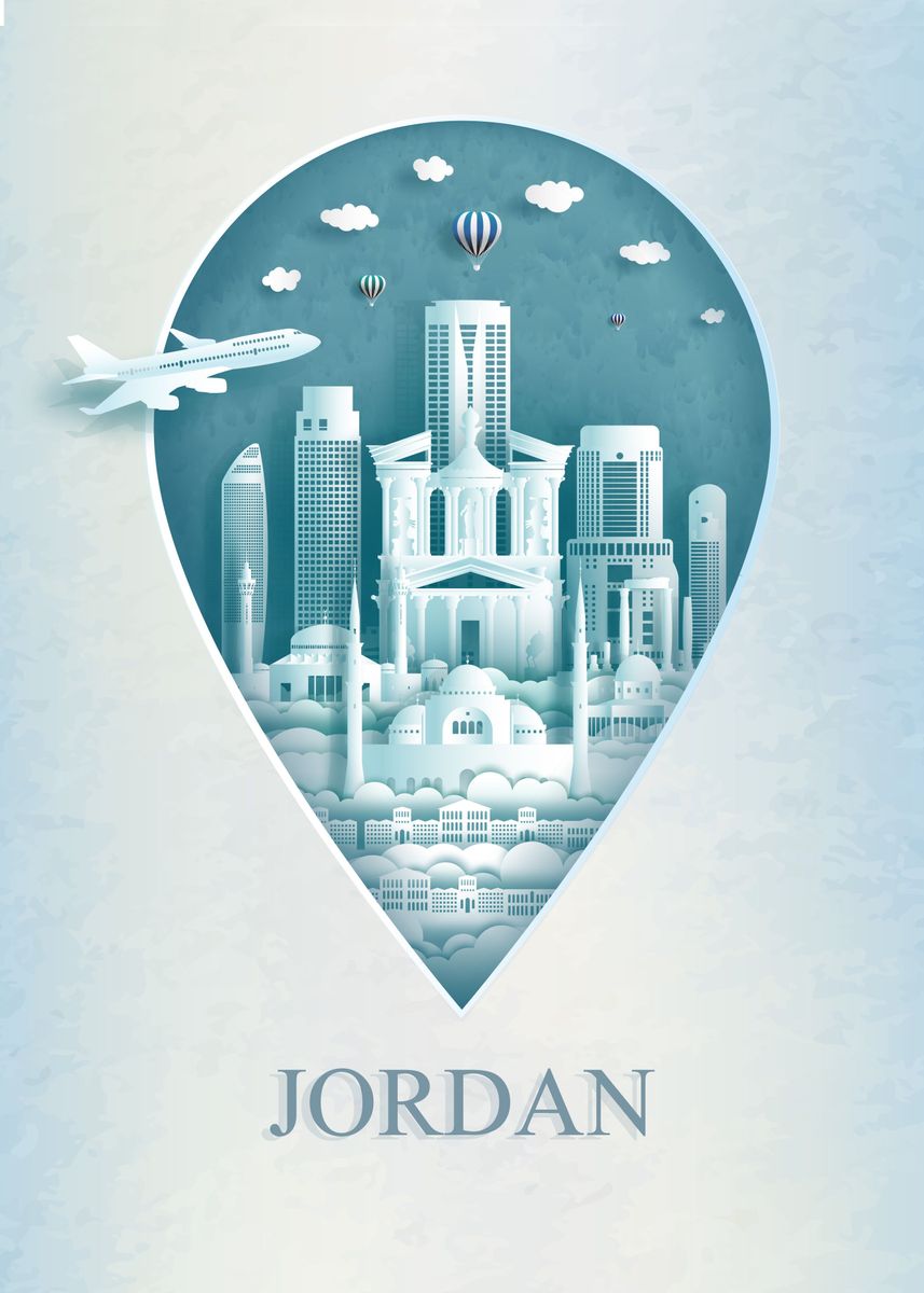 'Jordan Travel Landmark' Poster, picture, metal print, paint by Metal ...