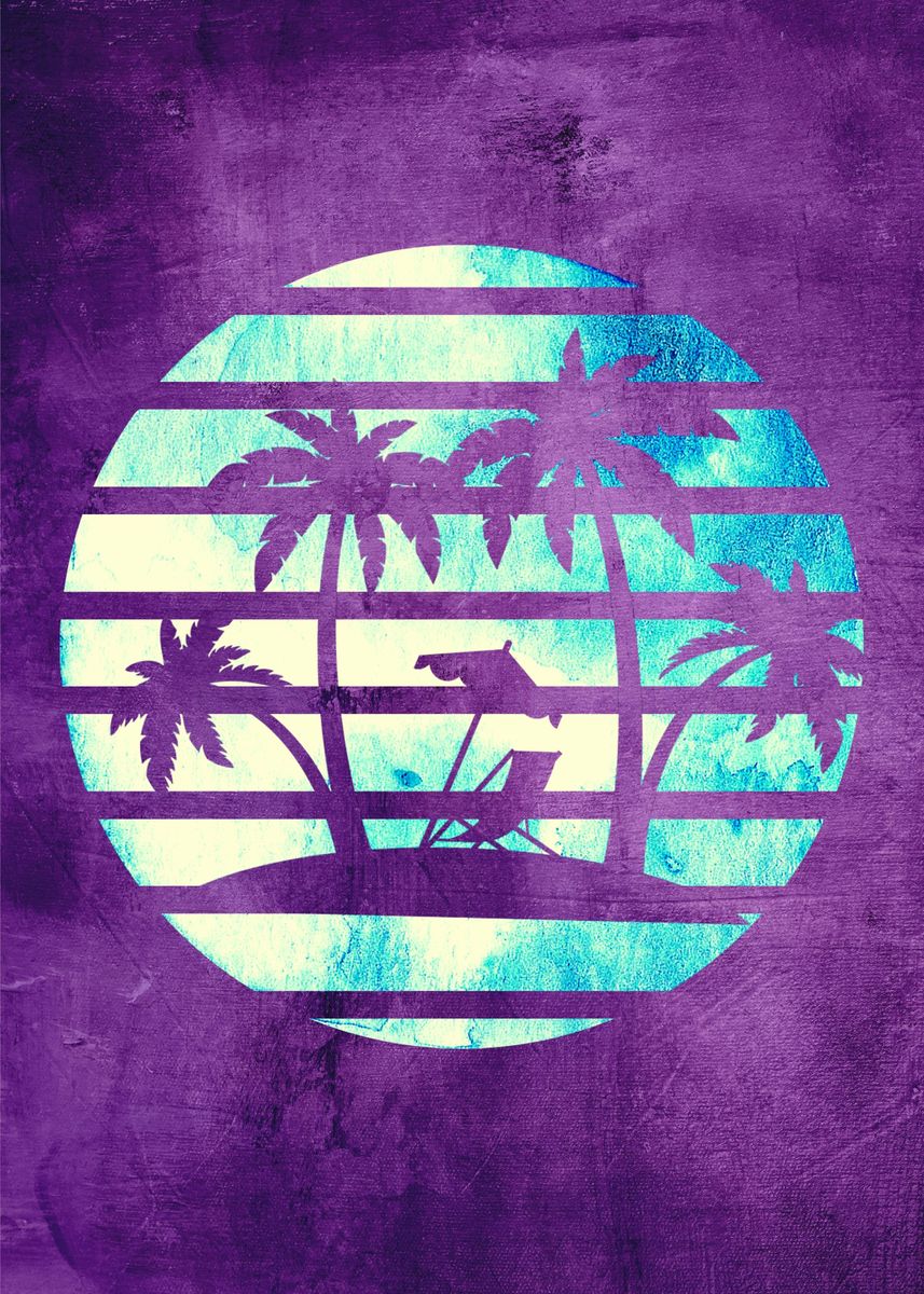 'PALM TREES' Poster, picture, metal print, paint by teehowa timlset ...