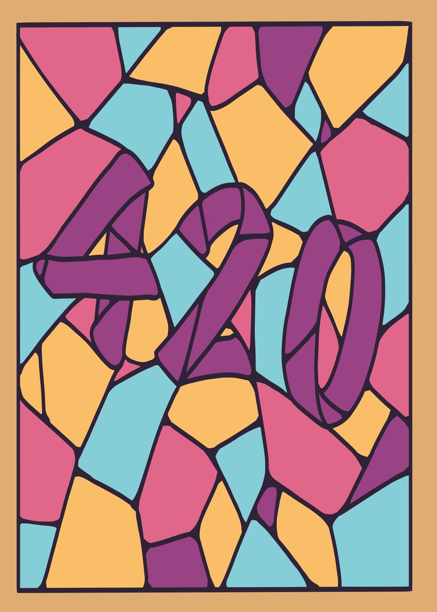 '420 Stained glass Displate' Poster, picture, metal print, paint by ...