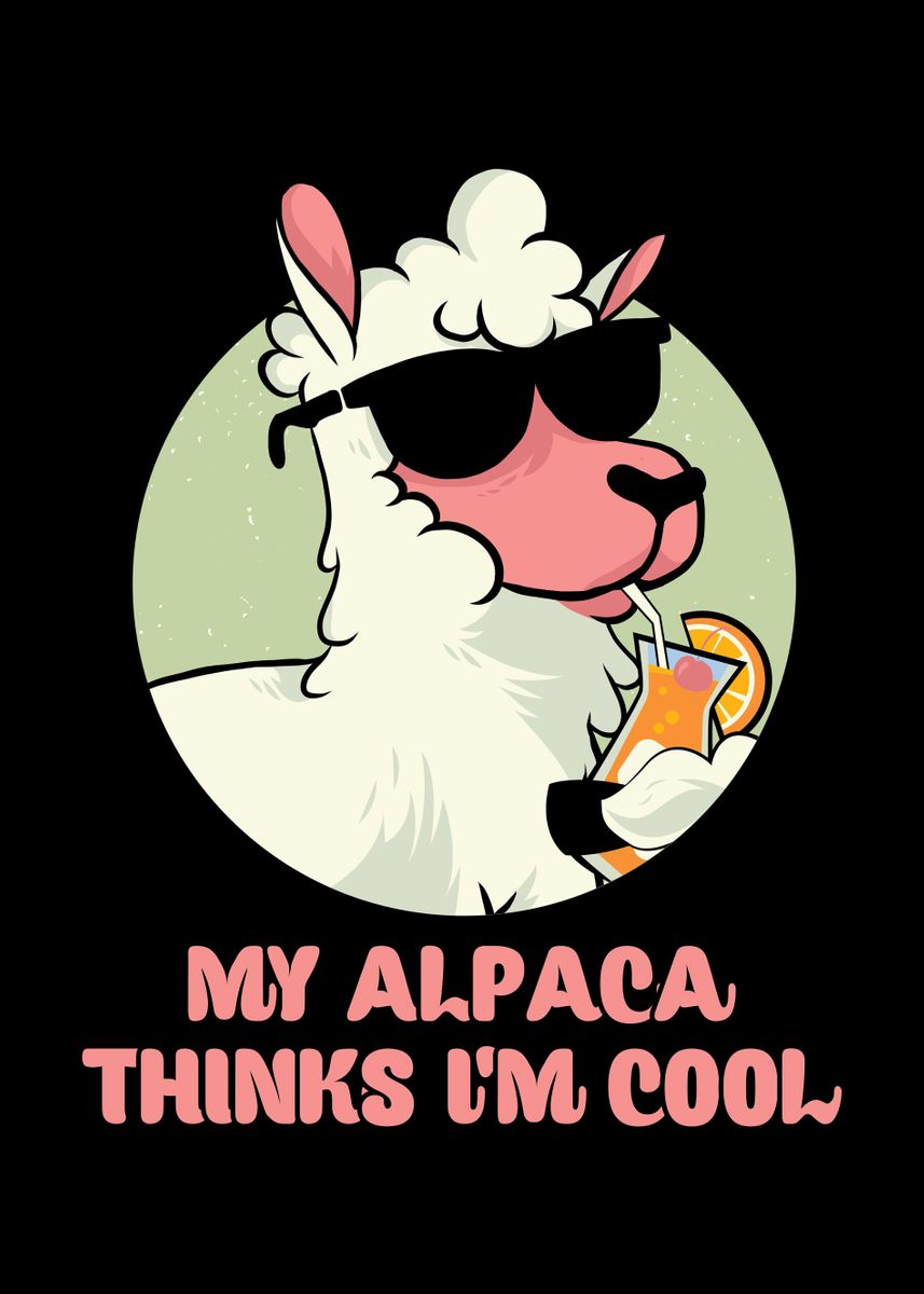 'Alpaca Cool' Poster, picture, metal print, paint by Lukes Pixel Studio ...