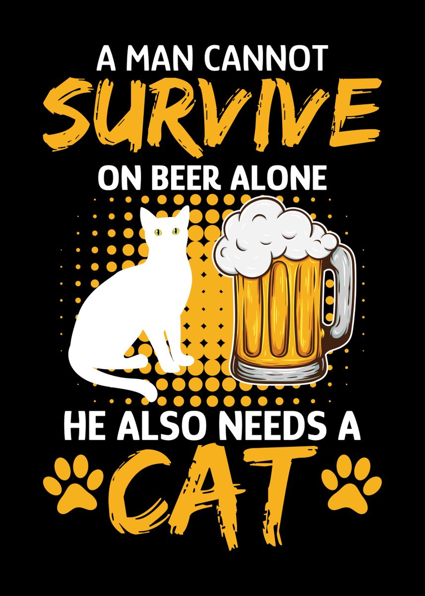'Beer and Cats' Poster by MzumO | Displate