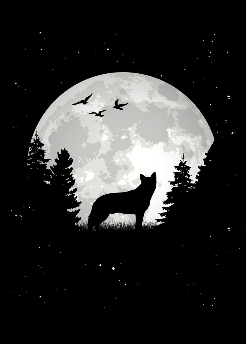 'Australian Cattle Dog Moon' Poster by FavoritePlates | Displate