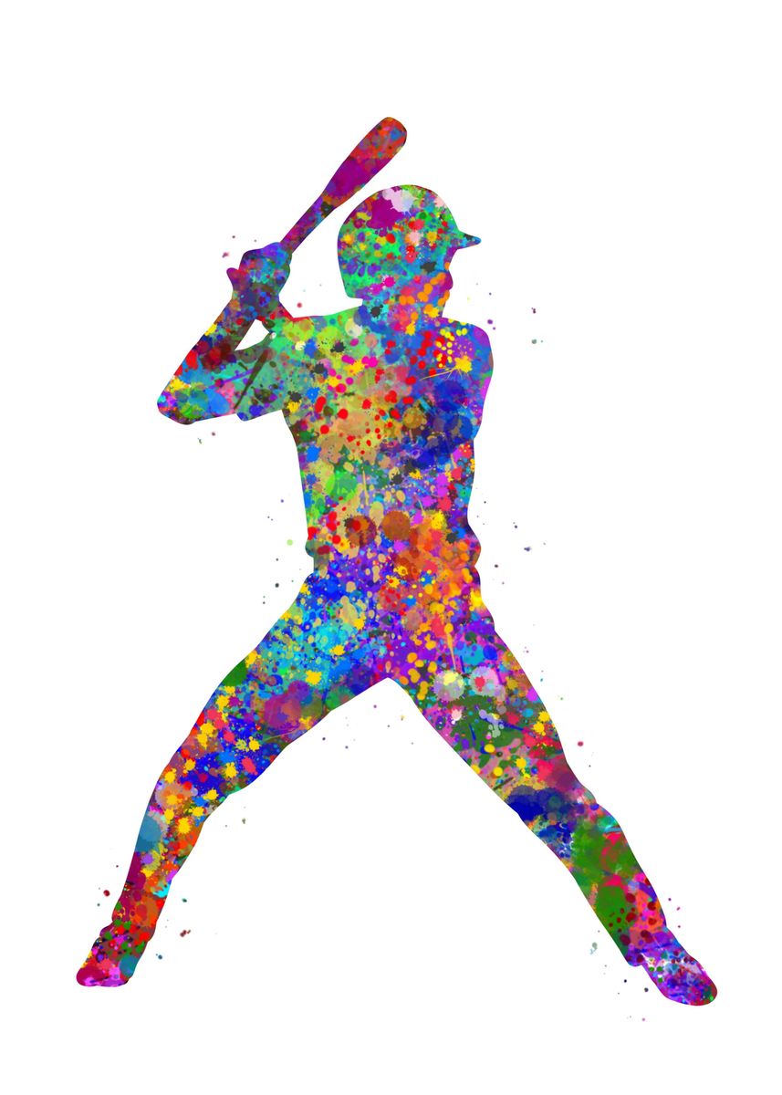 'Baseball player' Poster, picture, metal print, paint by Yahya Art ...