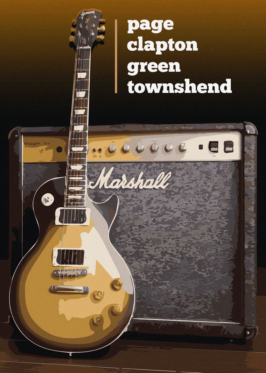 'GIBSON LES PAUL' Poster, picture, metal print, paint by ...