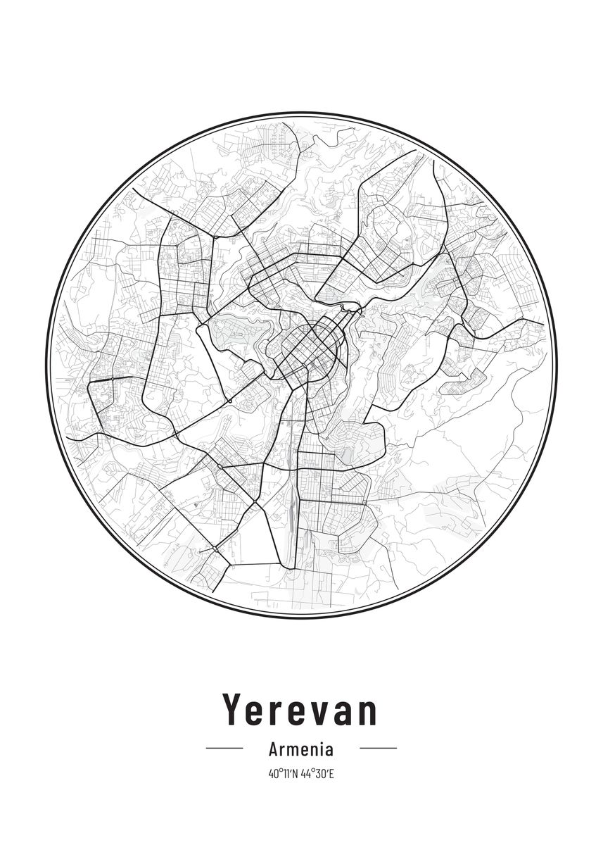 'Yeravan Armenia' Poster, picture, metal print, paint by Designersen ...