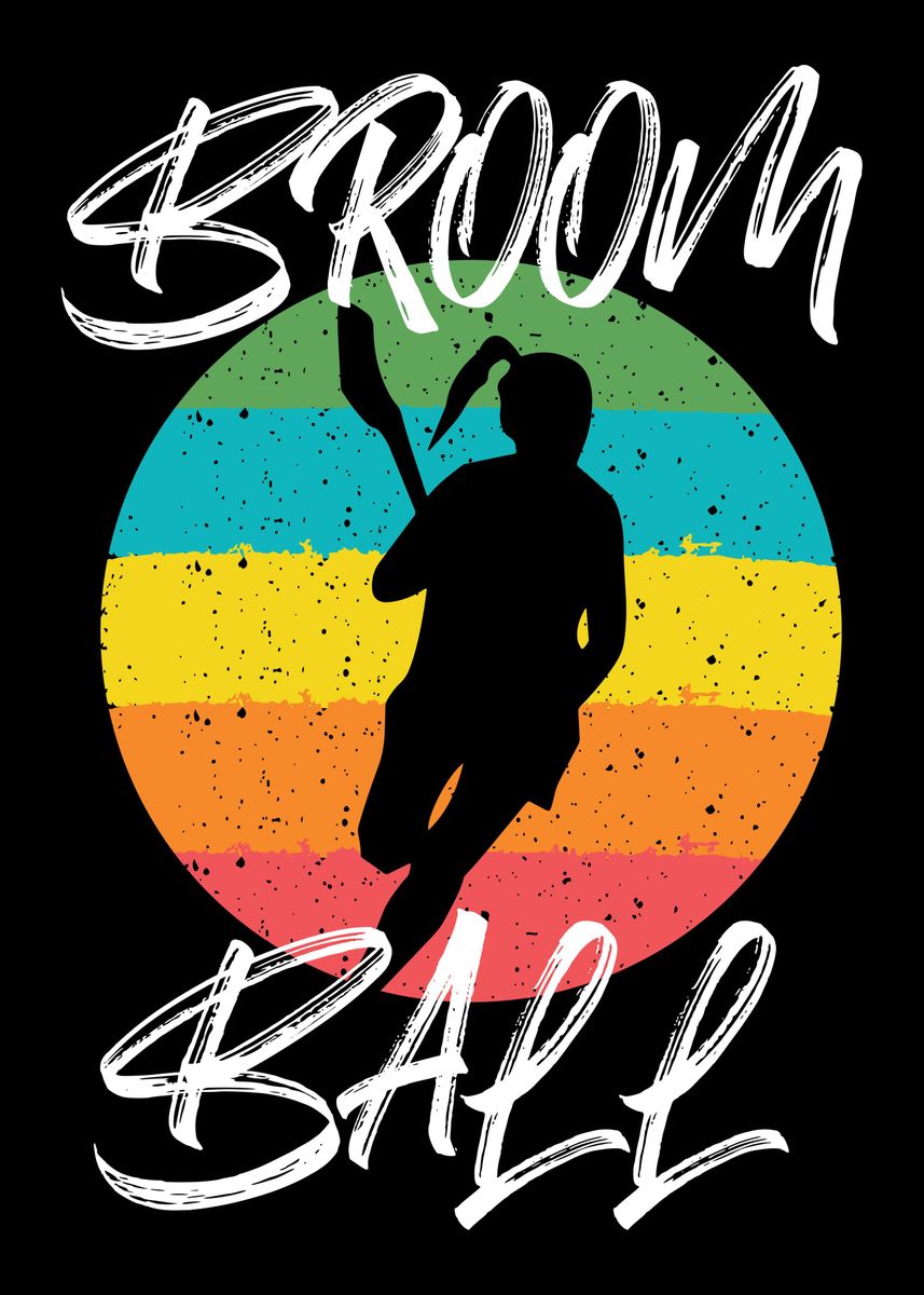 'Broomball Stick Game Ball ' Poster, picture, metal print, paint by ...