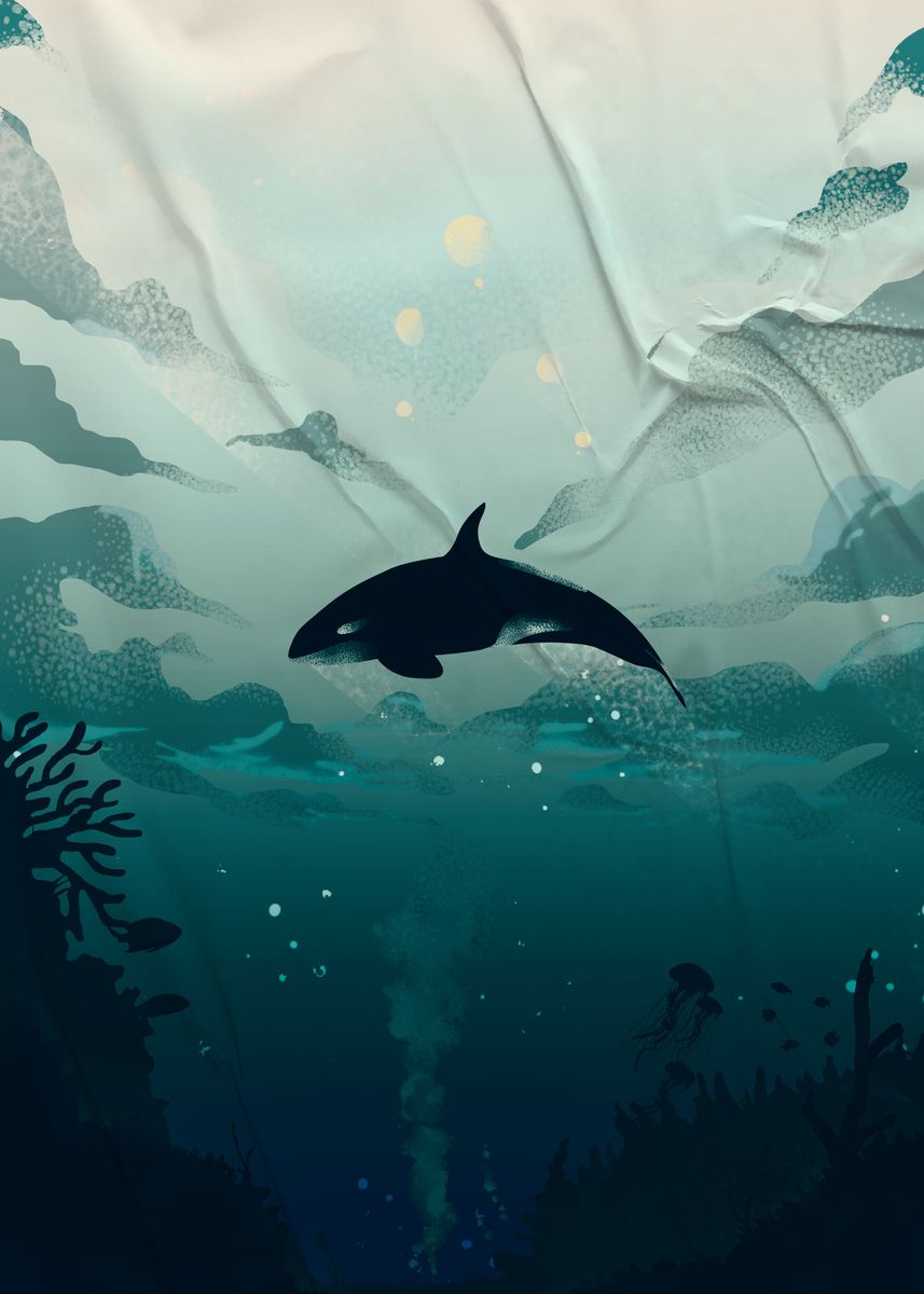'Orca' Poster, picture, metal print, paint by Ijunk | Displate