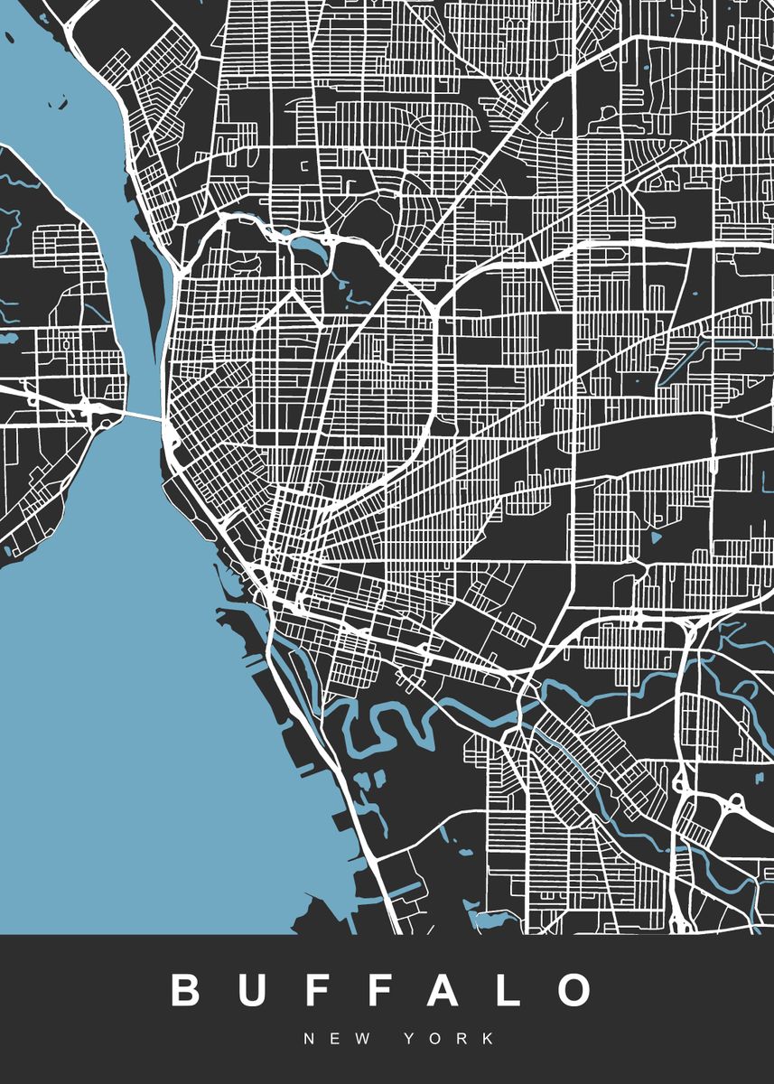 'BUFFALO City Map US' Poster, picture, metal print, paint by UrbanMaps ...