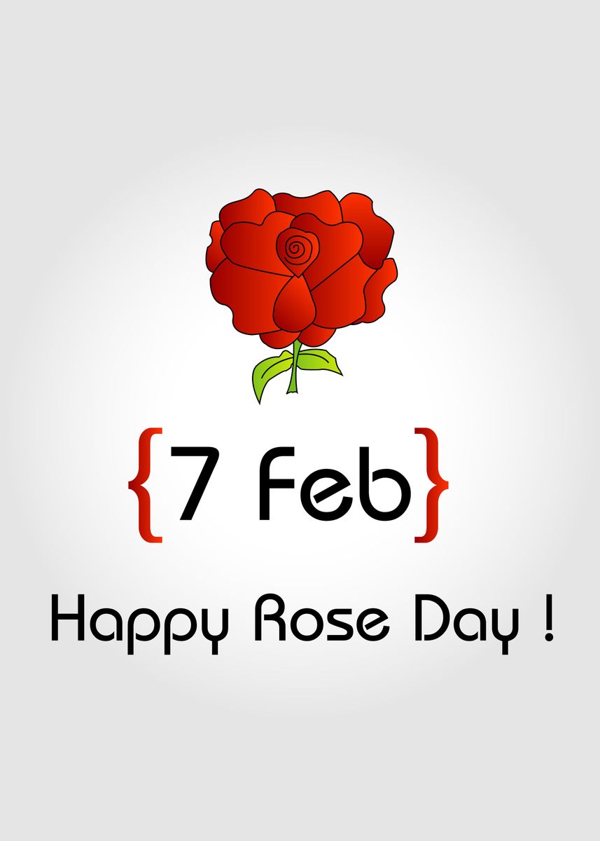 'Happy Rose day 7th Feb' Poster, picture, metal print, paint by Shawlin ...