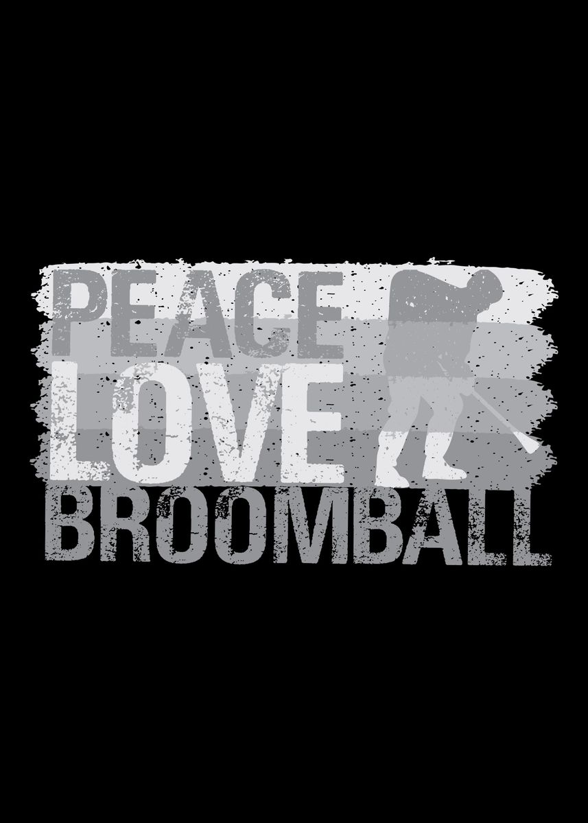 'Broomball Stick Game Ball ' Poster, picture, metal print, paint by ...