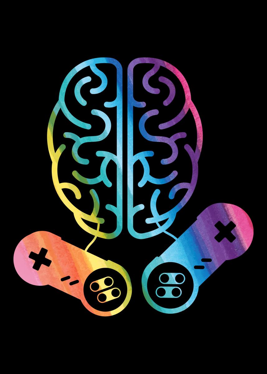 'Game Controller Brain LGBT' Poster, picture, metal print, paint by ...