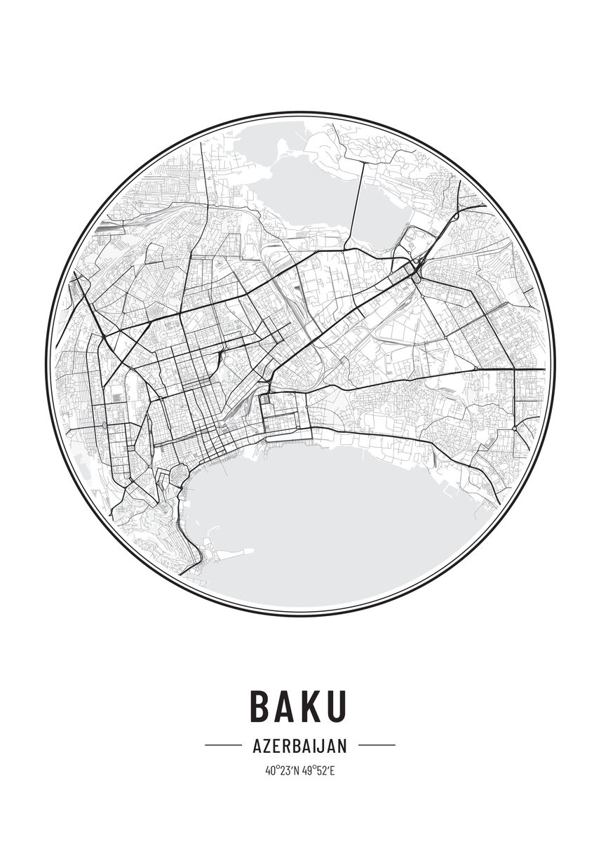 'Baku Azerbaijan' Poster, picture, metal print, paint by Designersen ...