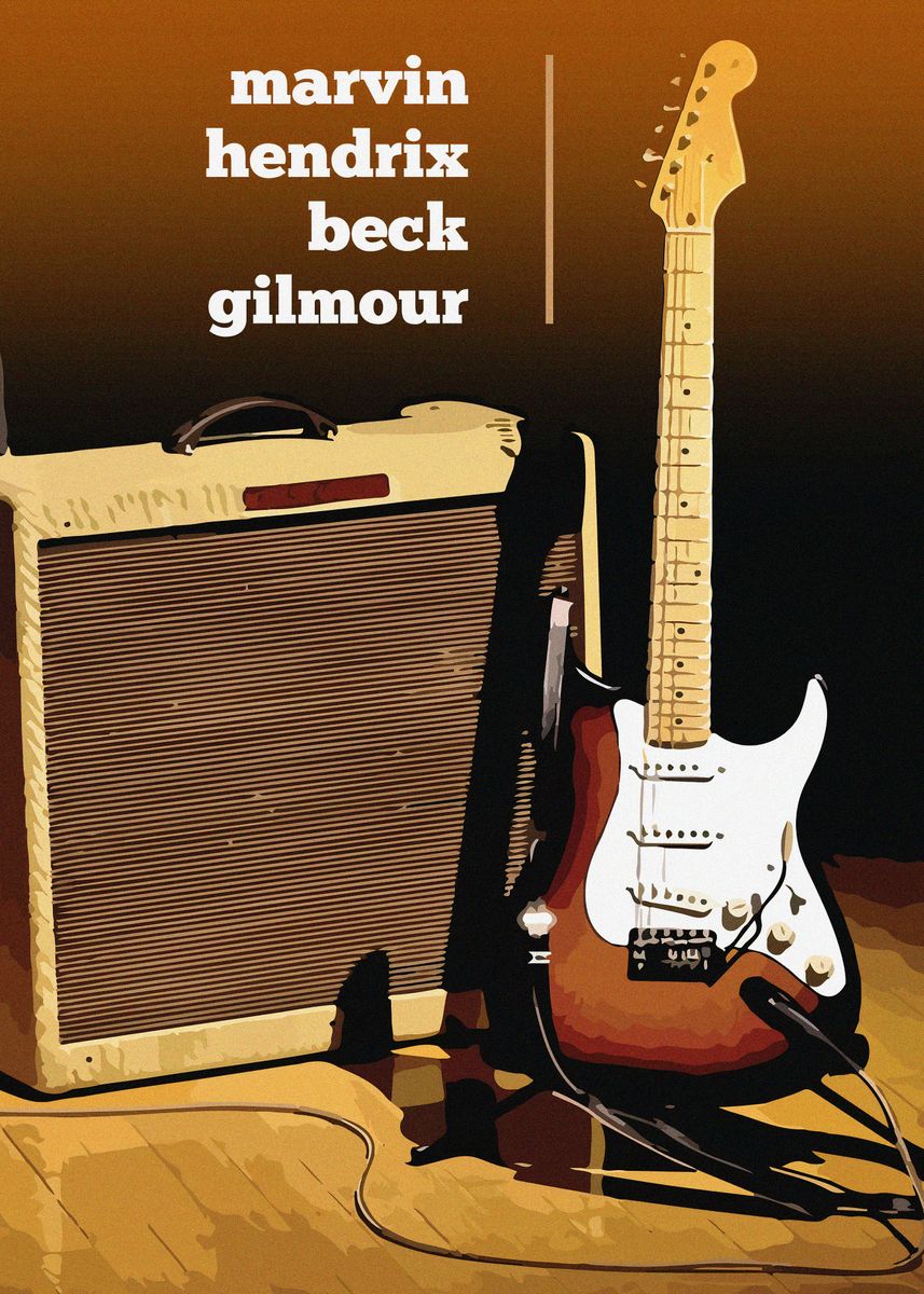 'FENDER STRATOCASTER' Poster, picture, metal print, paint by ...