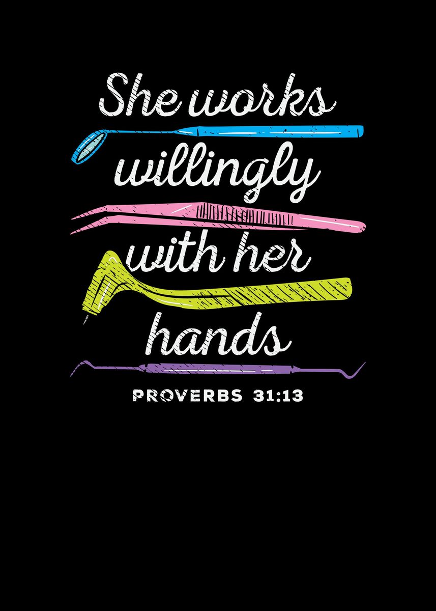 'She Works Willingly With' Poster, picture, metal print, paint by Uwe ...