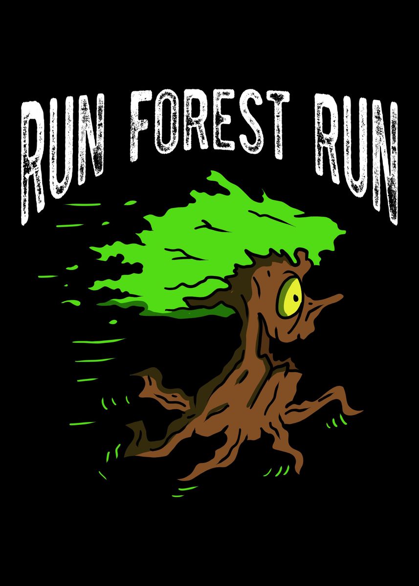 'Run Forest Run Mountains' Poster, picture, metal print, paint by Hexor ...