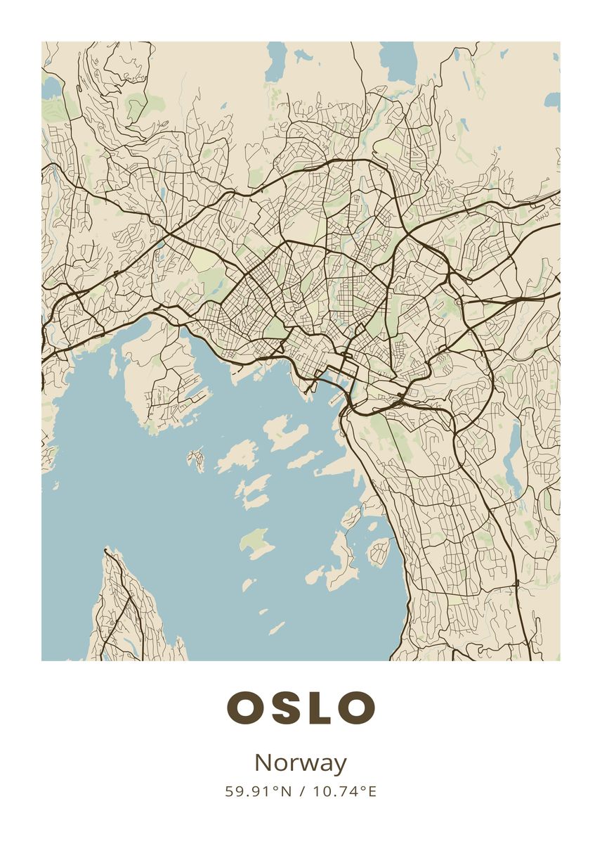 'Oslo City Map' Poster by Tarendra Studio | Displate