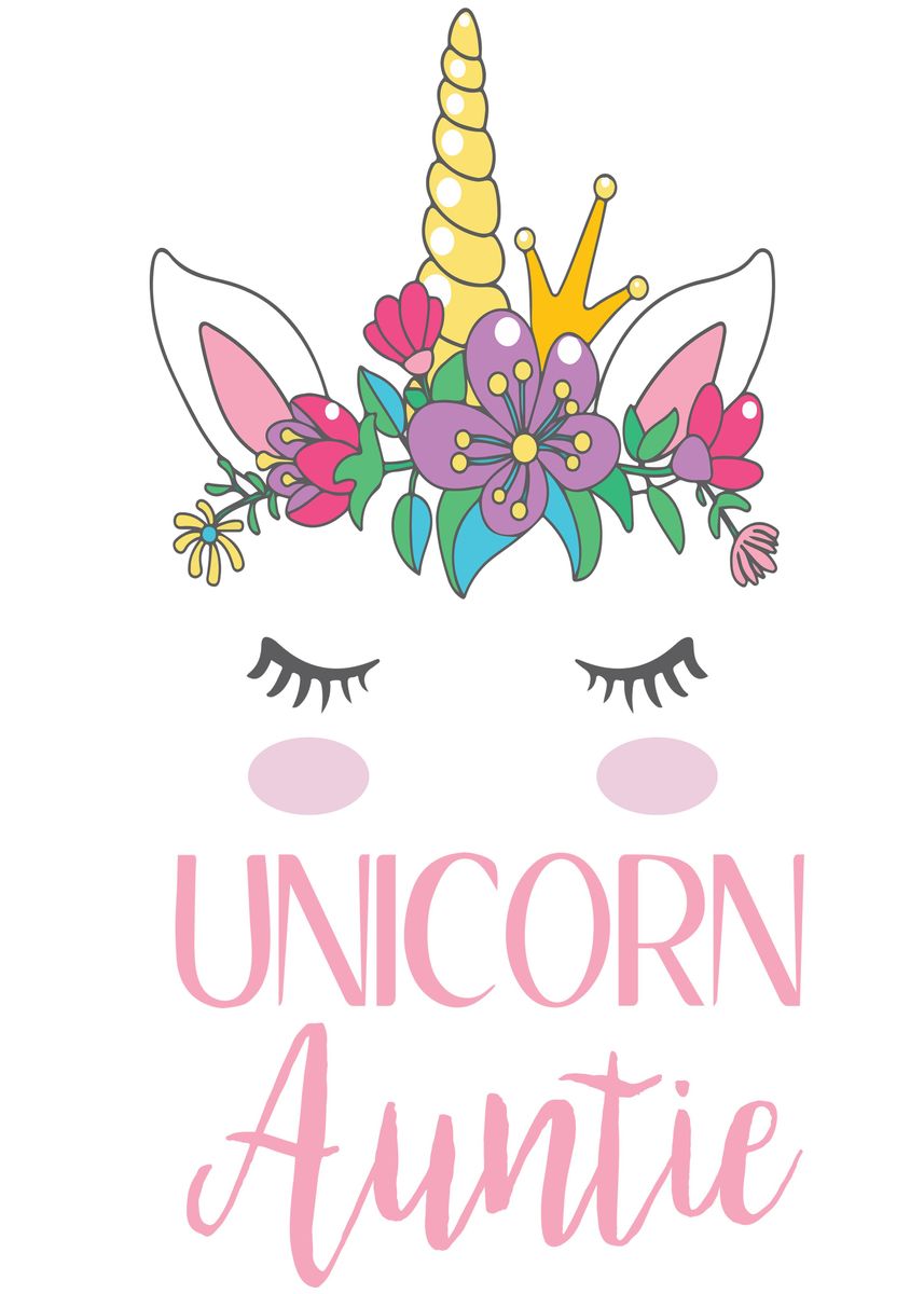 'unicorn auntie' Poster, picture, metal print, paint by di | Displate