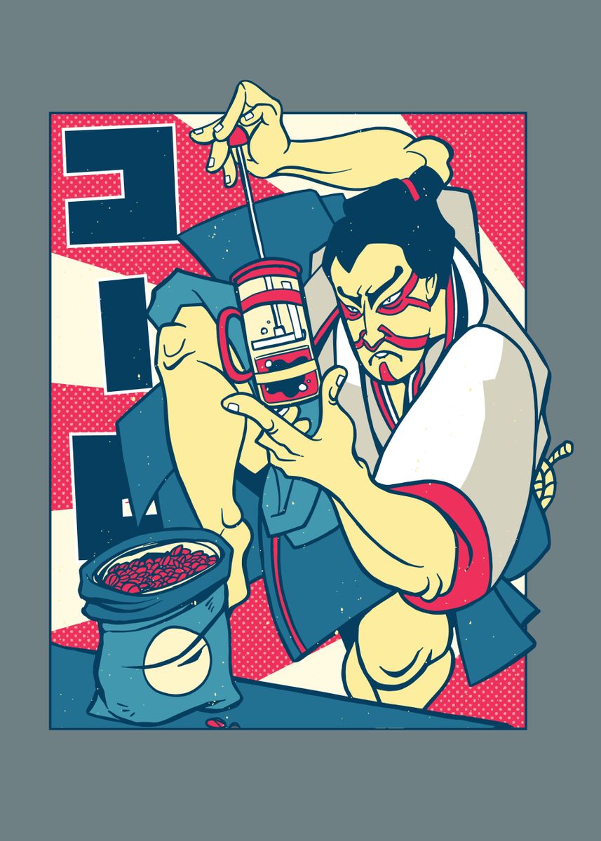 'Samurai Coffee' Poster by StonerPlates | Displate
