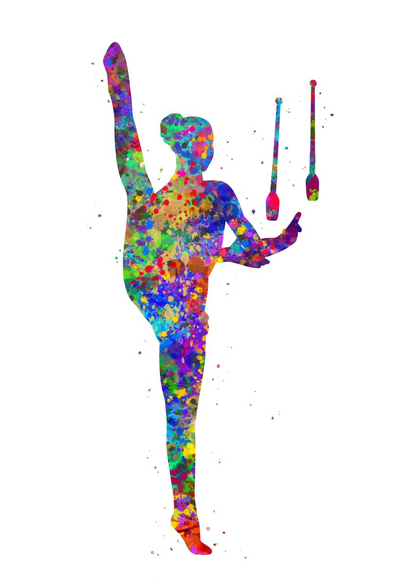 'Rhythmic gymnastics girl' Poster, picture, metal print, paint by Yahya ...
