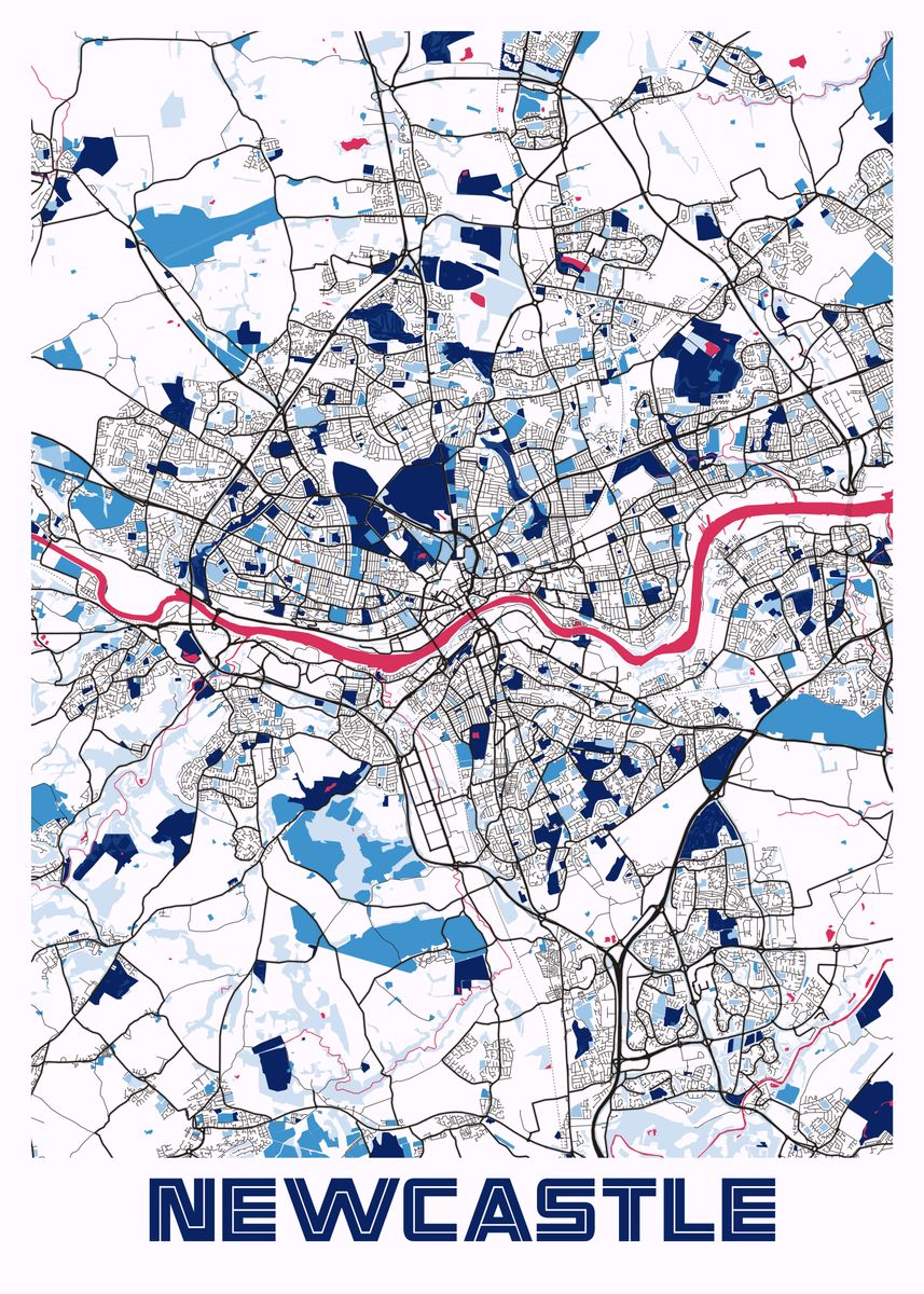 'Newcastle MilkTea Map' Poster, picture, metal print, paint by Tien ...
